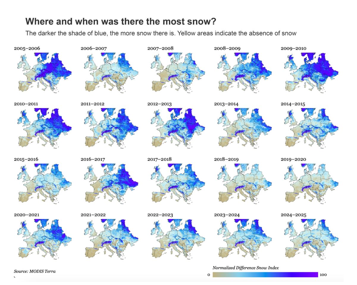 A Europe with less and less snow - European Data Journalism Network ...